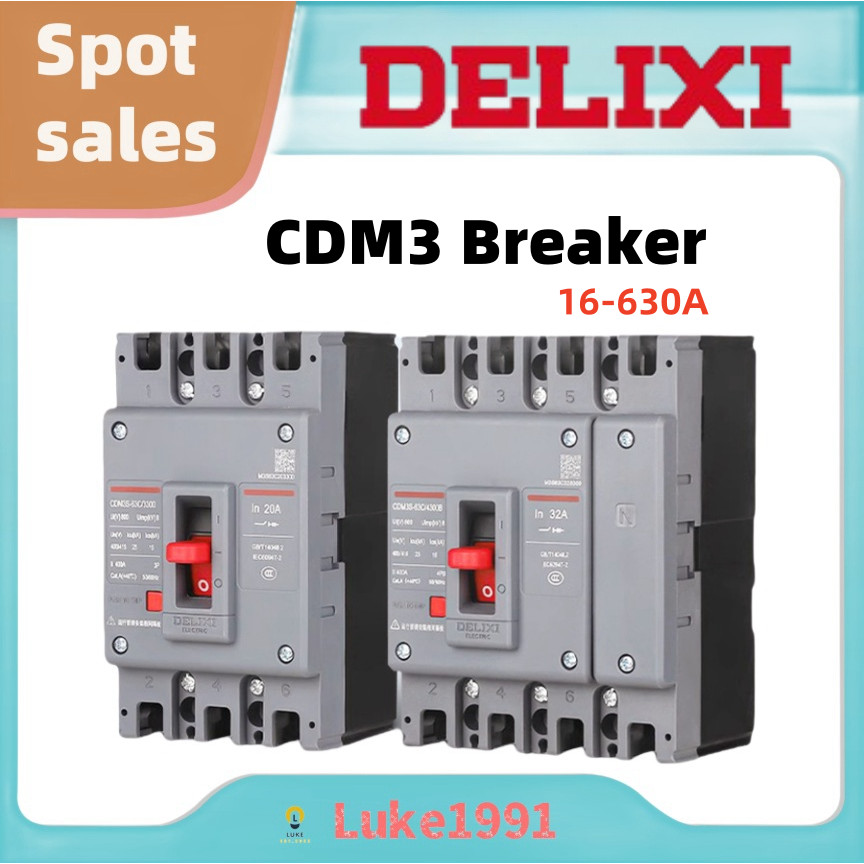 DELIXI CDM3 3P 4P 2P molded case circuit breaker 100A air switch 160 three-phase four-wire 380V ...
