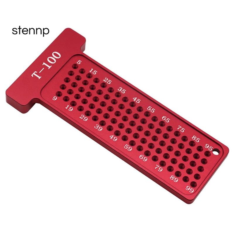 Woodworking Scribe 100mm T-Type Ruler Hole Scribing Ruler Aluminum ...