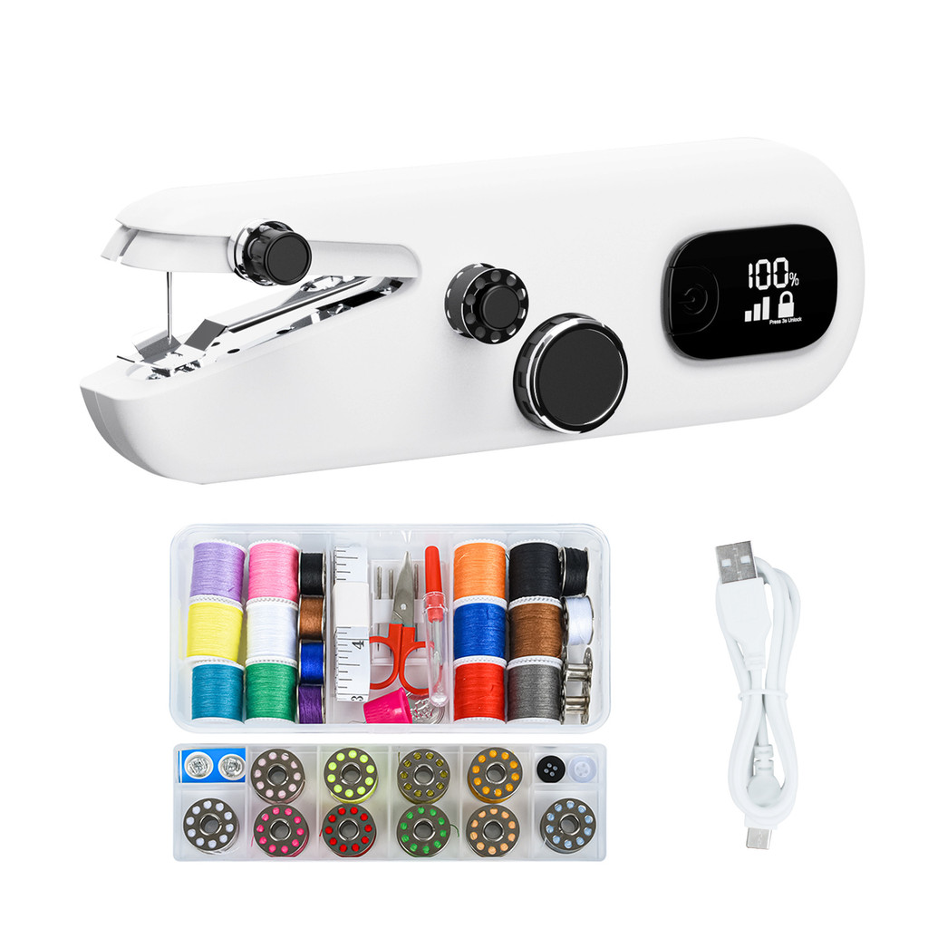 Handheld Sewing Machine Digital Display Screen Mini Sewing Machine ...