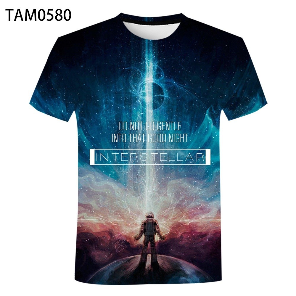 Interstellar 2021 Summer Popular 3D Printing Couple Simple T-Shirt In ...