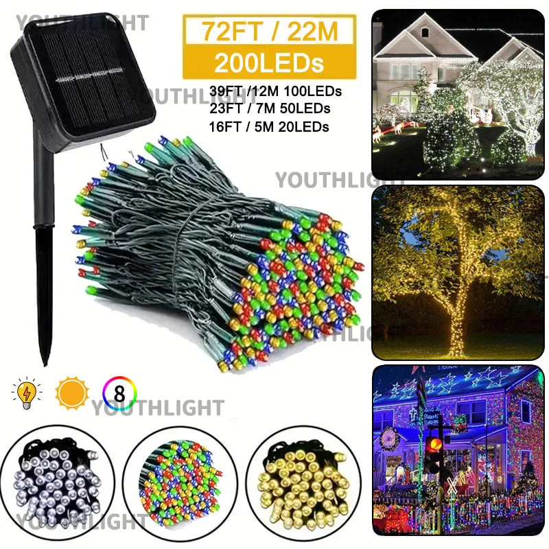 Upgrade Lampu Raya Black Wire Lampu Solar Fairy Ramadan Light 22M led ...