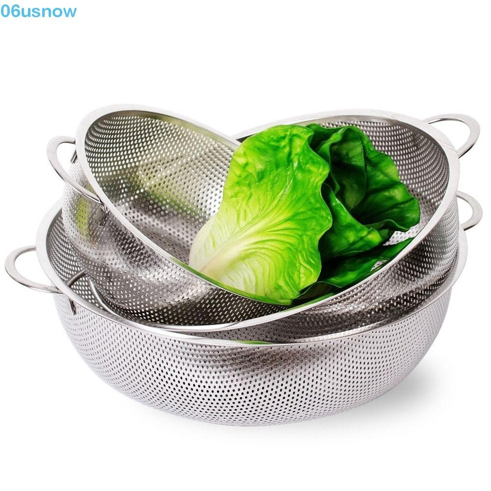 USNOW Drain Basket Modern Silver Strainer Sieve With Two Handle Multi ...