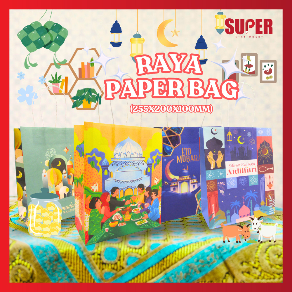 [Super Stationery] Raya Paper Bag 1PC Doorgift Goodies Bag Ramadan Raya ...