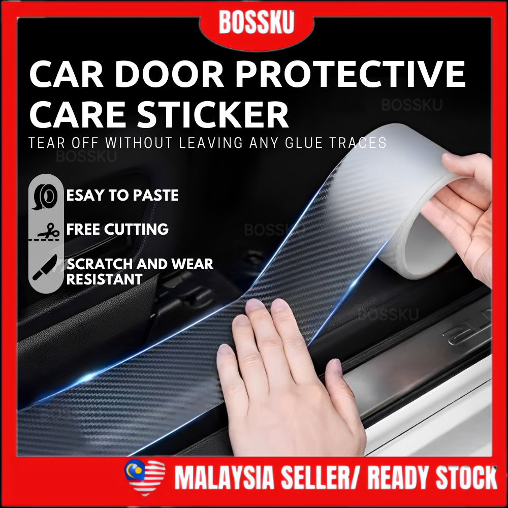 Car Accessories Door Protective Care Sticker Carbon Fiber Transparent ...