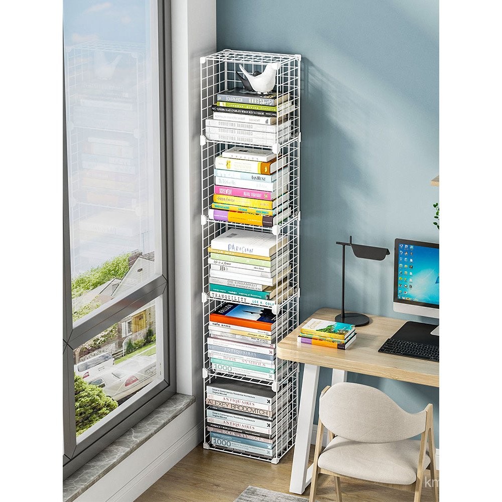 Simple Bookshelf Floor Student Storage Iron Corner Multi-Layer Space ...