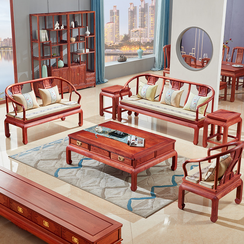 Sofa Burma Rosewood Perabot Kayu Merah Pangsapuri Kecil Ruang Tamu Gaya ...