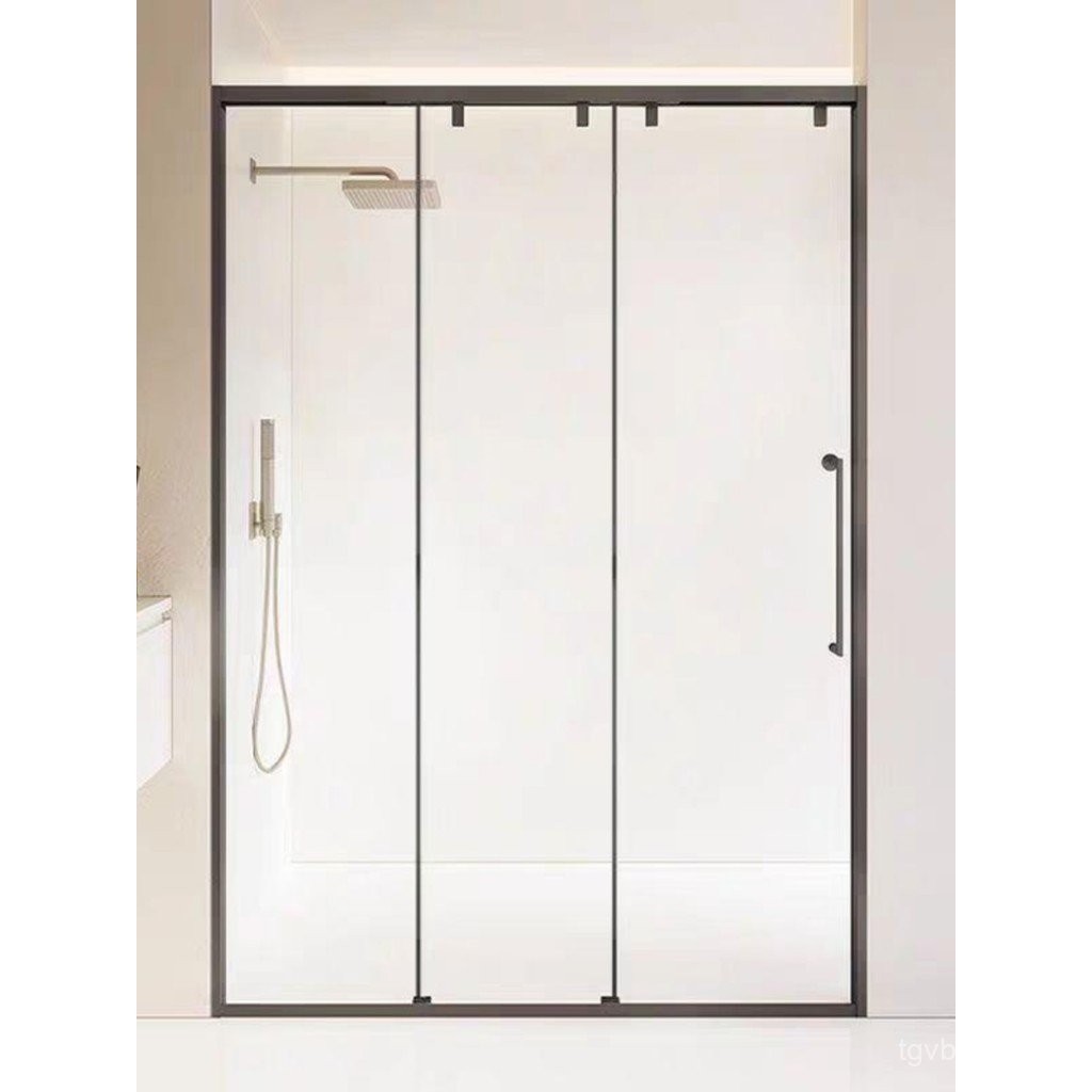 In-line Ultra-Narrow Tri-Link Toilet Partition Glass Door Bathroom Sliding Sliding Door Shower ...