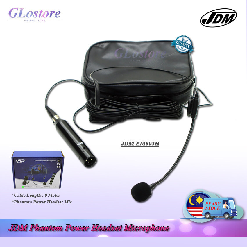 JDM WIRED PHANTOM POWER HEADSET MICROPHONE EM603H MIKROFON KEPALA UNTUK ...