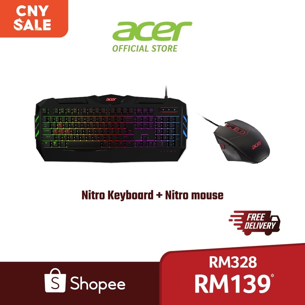 Acer Nitro Keyboard + Nitro Gaming Mouse [Bundle Deal] | Shopee Malaysia