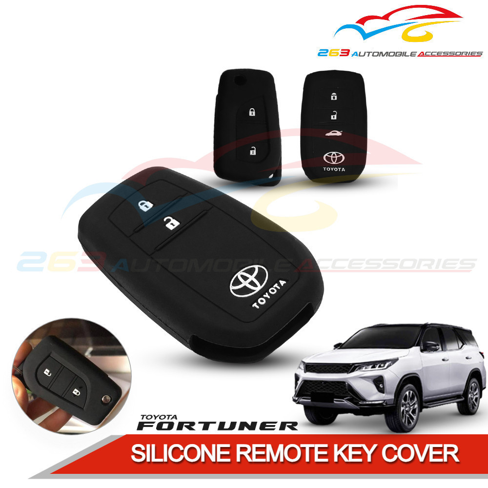 TOYOTA FORTUNER 2016-2023 SILICONE KEY COVER KEY CASE (BLACK) | Shopee ...