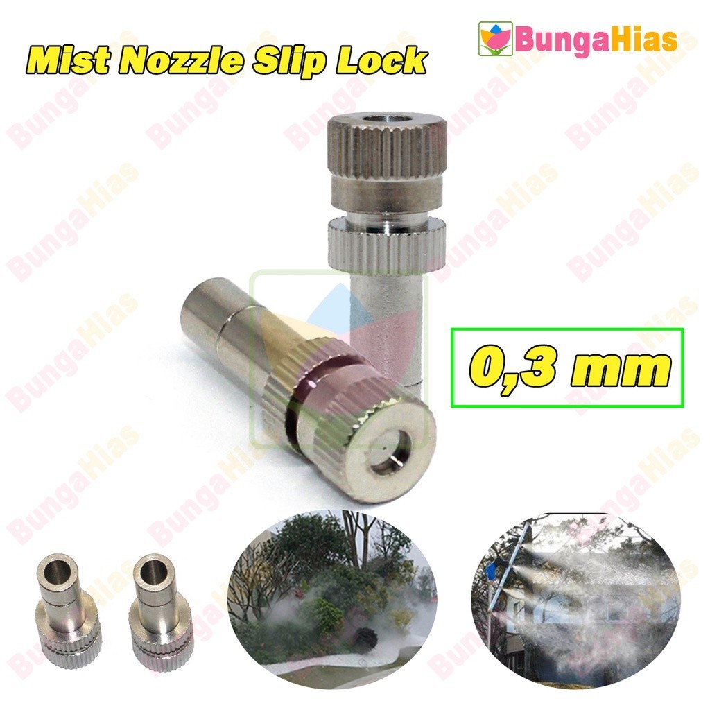 Mist Nozzle 0.3 mm Slip Lock Fitting Pneumatic 6 mm Misting Head ...