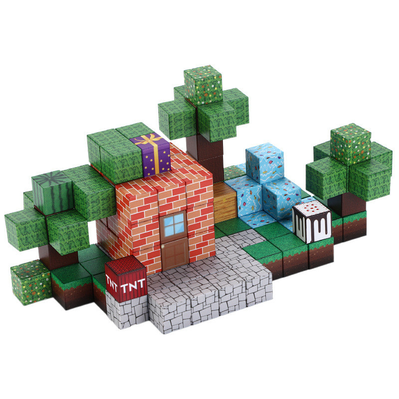 Minecraft Magnetic Building Blocks Set - Mini Model Magnetic Blocks Kit ...