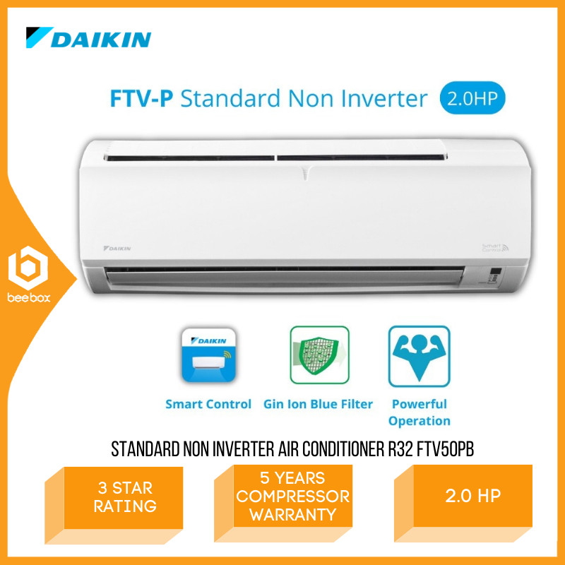 Daikin Standard Non Inverter Air Conditioner FTV-P R32 2.0HP Smart ...