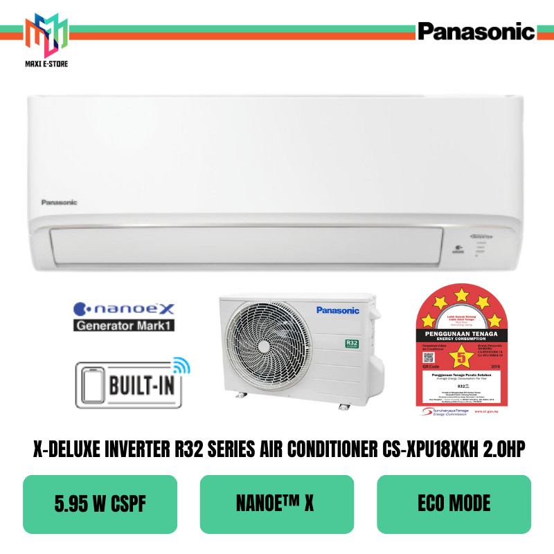 Panasonic CS-XPU18XKH X-Deluxe Inverter R32 Air Conditioner Aircond 2 ...