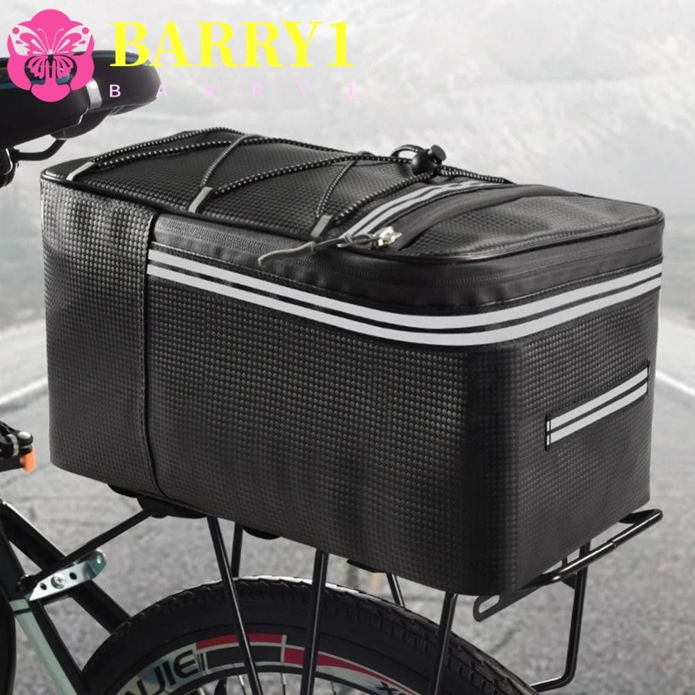 BARRY1 Bicycle Rear Seat Box, PU 12/15L Bike Trunk Bag, with Elastic ...