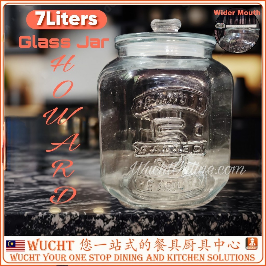 【WUCHT】7L Vintage Grant Howard Jumbo Glass Peanut Jar With Lid Cookies ...