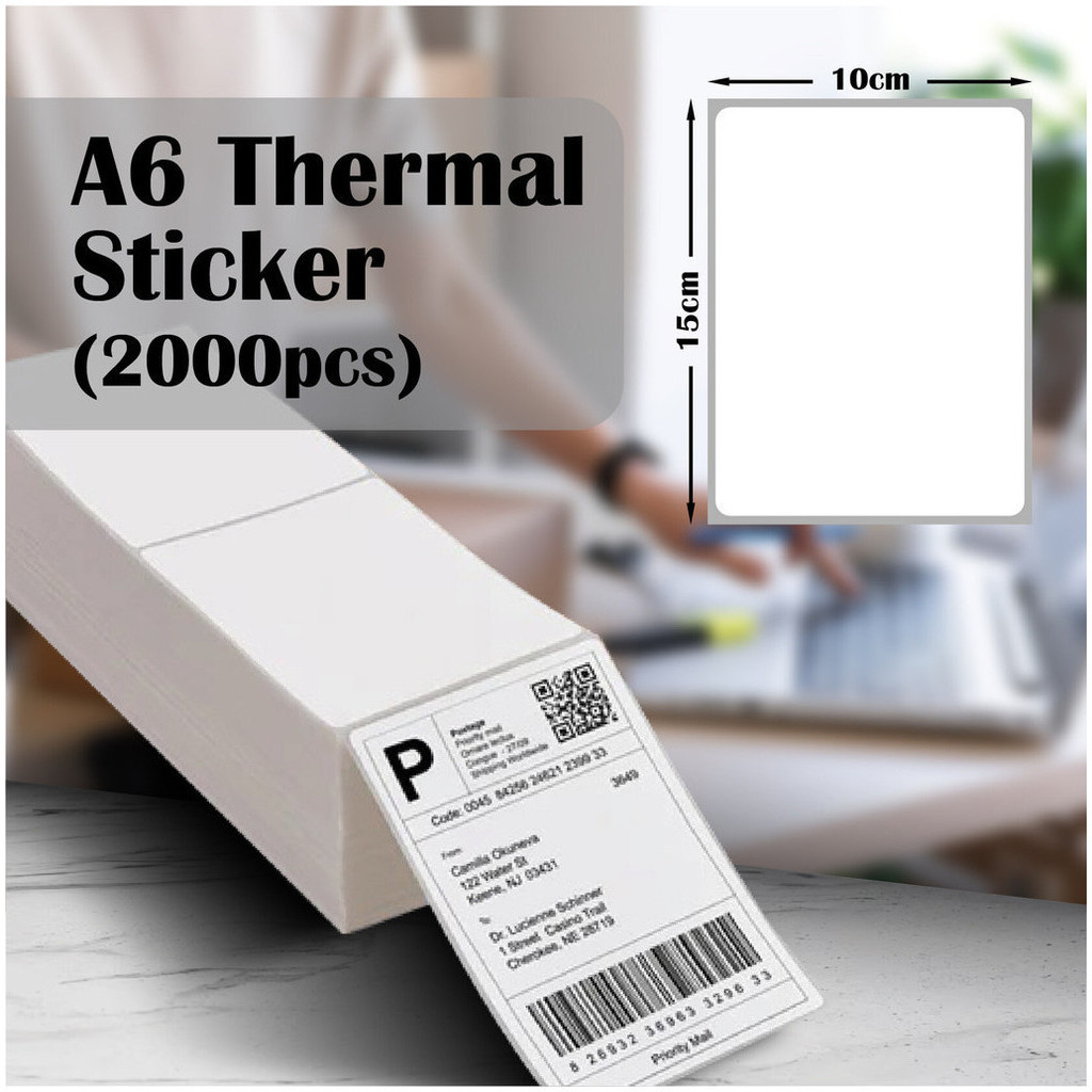 2000pcs King Thermal Sticker A6 Paper Roll Fold Stack Airway Bill ...