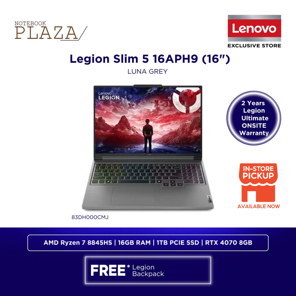 Lenovo Legion Slim 5 16APH9 83DH000CMJ 16" WQXGA 165Hz Gaming Laptop ...