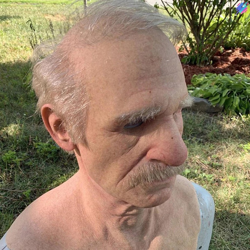 Realistic Silicone Old Man Mask Human Face Decorative Full Head Mask ...