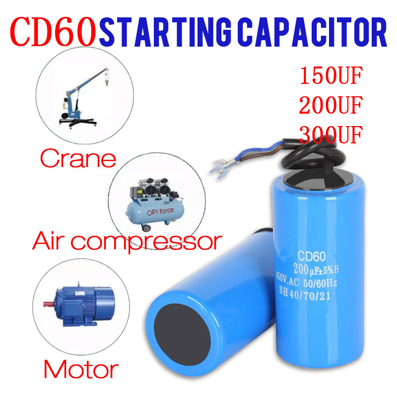 Starting Capacitor 250v 100uF ~ 600uF Two Wired for electric motor ...