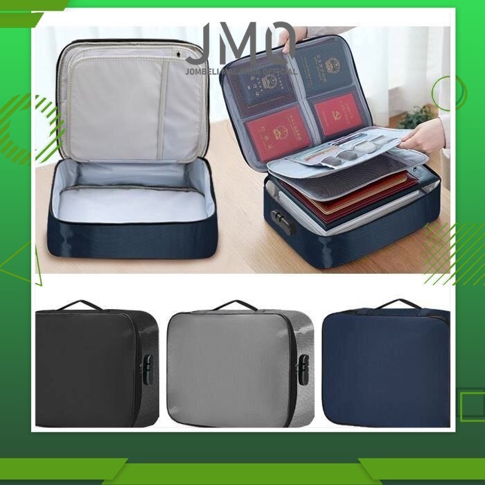 [JMO] Combination Lock Storage Bag, 3-layer Home Travel Passport ...