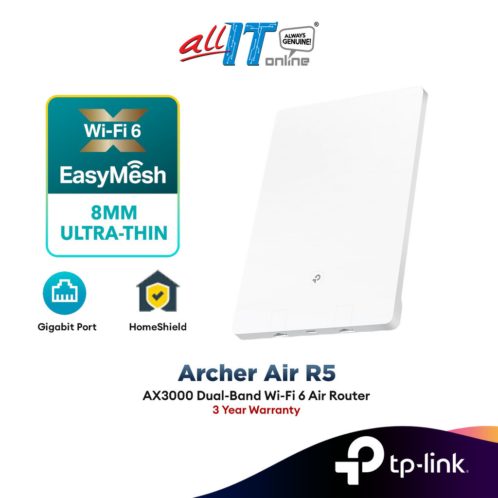 TP-Link Archer Air R5 AX3000 Dual-Band Wi-Fi 6 Ultra-Thin Air Router ...
