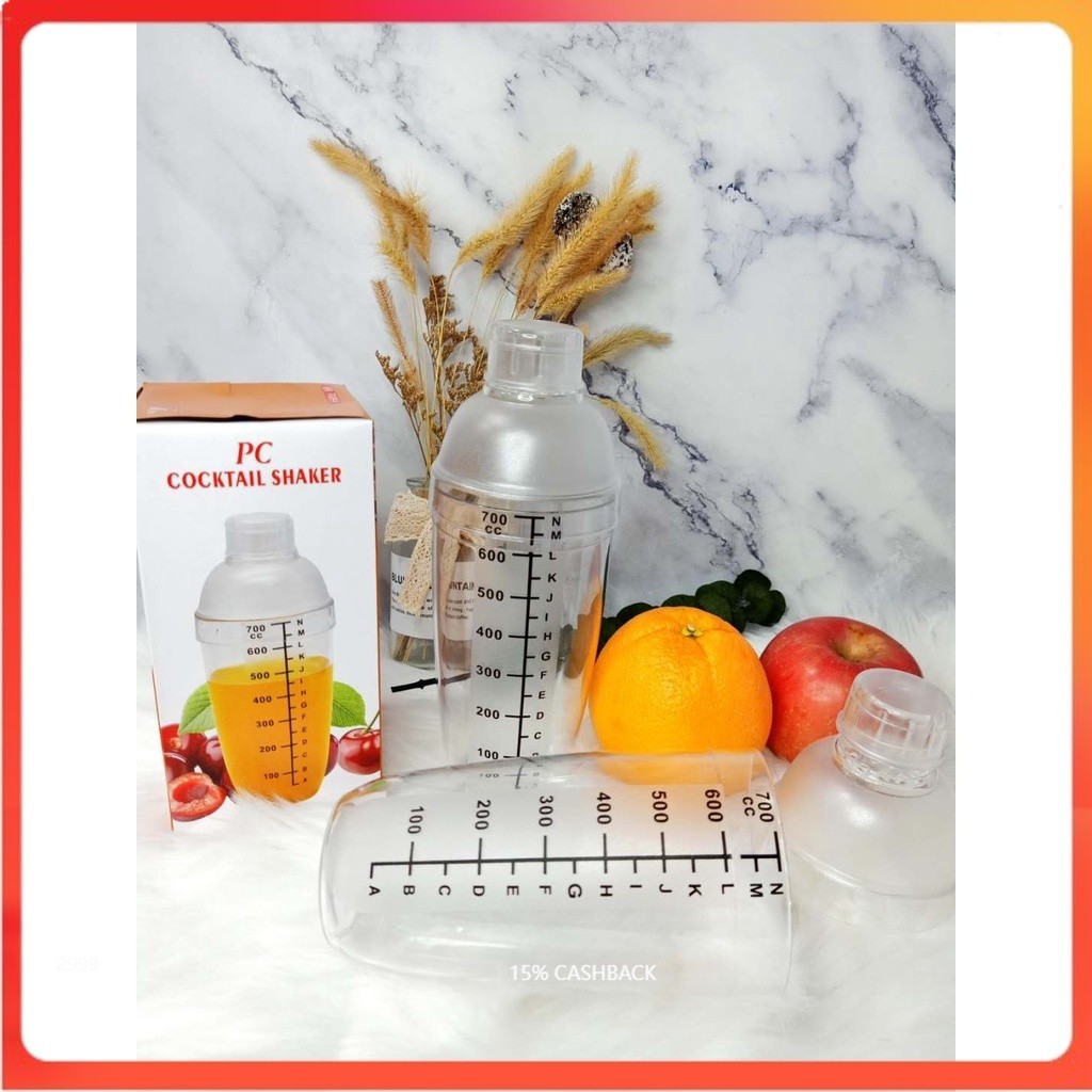 Transparent Cocktail Shaker with Scale Cocktail Hand Shaker / Drink ...
