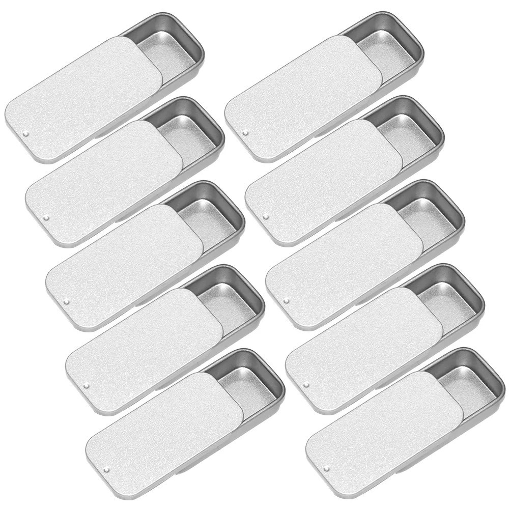 Mini Portable Tinplate Storage Push Pull Box Solid Balm Candy Key Slide ...