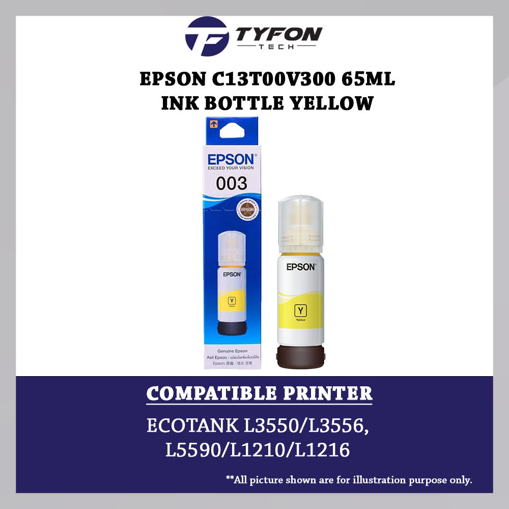 Epson C13T00V400 65ml Ink Bottle Yellow For EcoTank L3550/L3556/L5590 ...