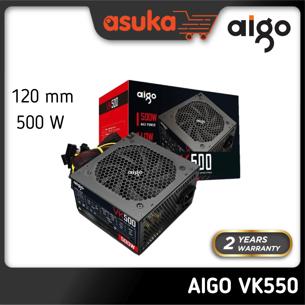 Aigo DarkFlash VK550 500W Flat Cable, Non-Modular Power Supply 2 Years ...