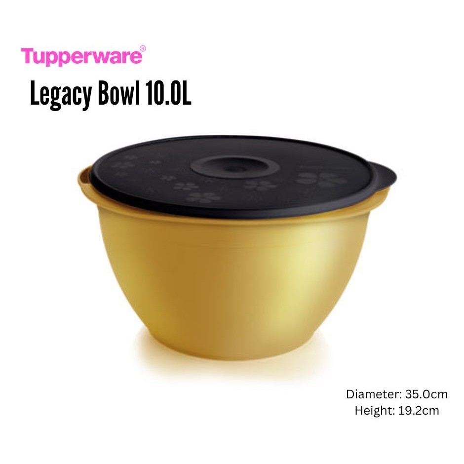 Tupperware 10L Jumbo Legacy Bowl Gold Bekas Besar Big Giant Food ...