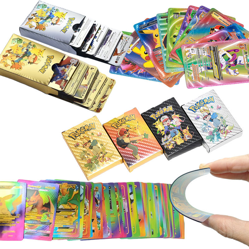 Pokemon Cards Vmax 55 Piece Pikachu Charizard Gold Foil Silver Color ...