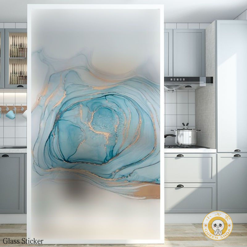 Electrostatic Traceless Frosted Glass Sticker Marble Texture Light ...