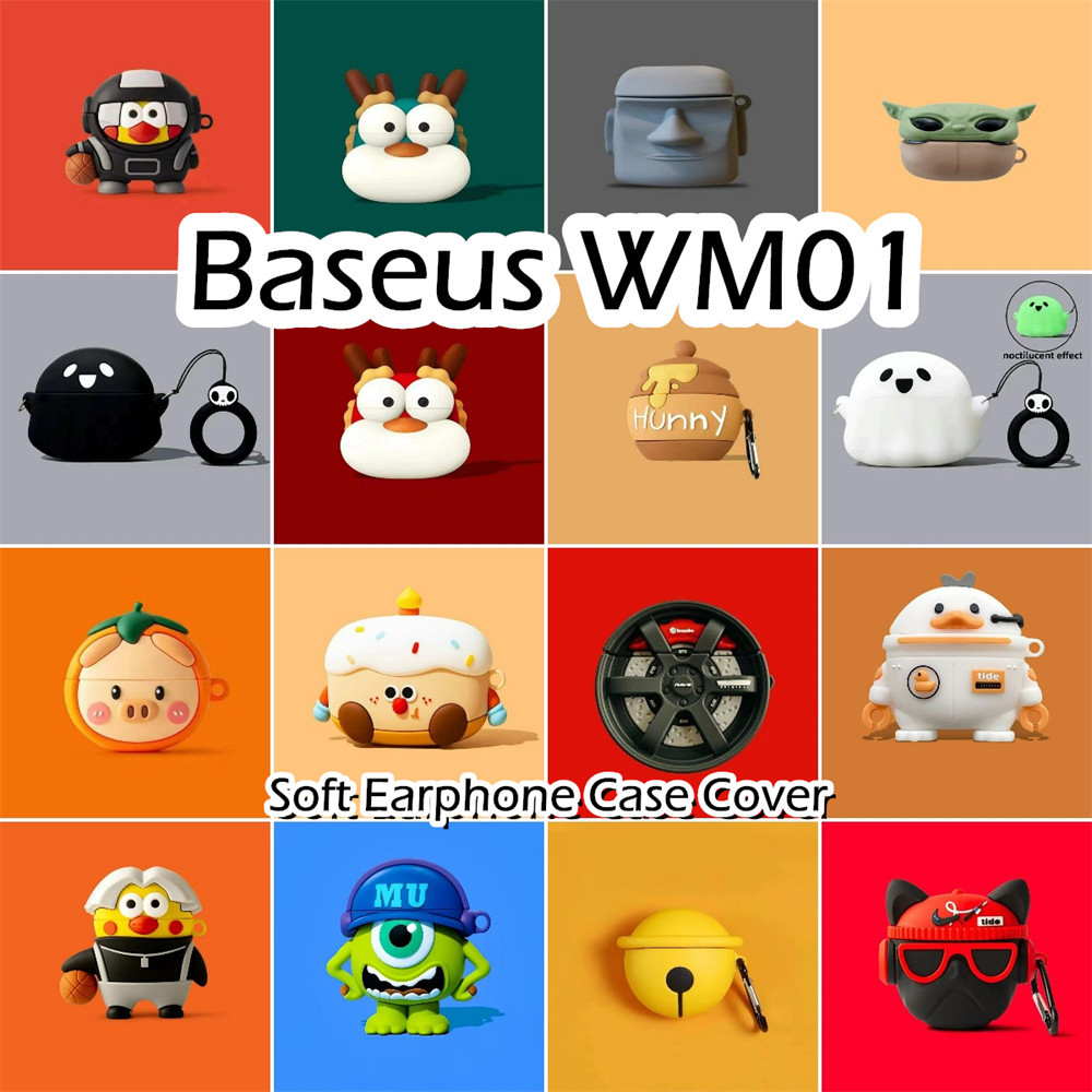 READY STOCK! For Baseus WM01 Case Sweet and Cute Cartoon Soft Silicone ...
