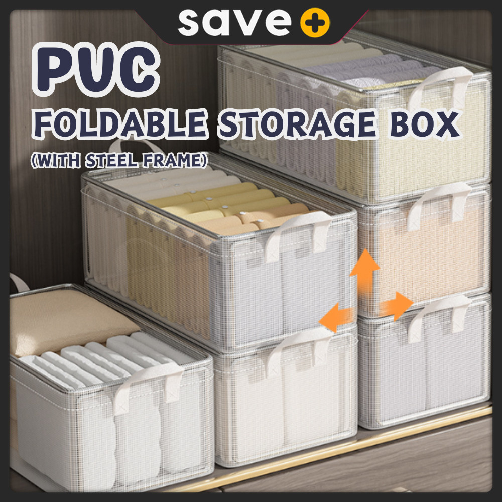 SAVE PVC Foldable Storage Box Waterproof Wardrobe Organizer Box Clothes ...