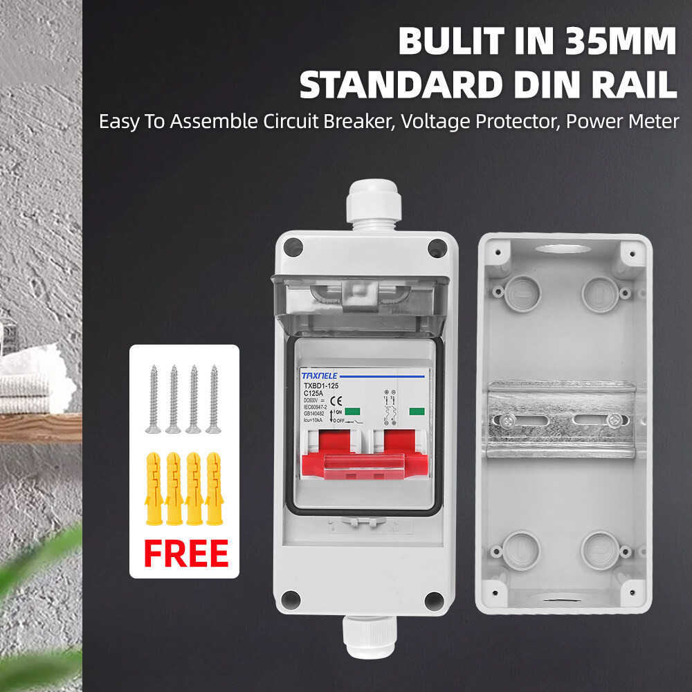 TAXNELE HT Waterproof Box AC DC Solar Circuit Breaker Combination MCB ...