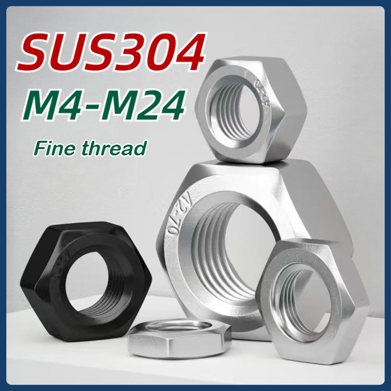 [MX1] Fine thread Nut Fine thread Nut M4-M24 304 Stainless Steel Fine ...