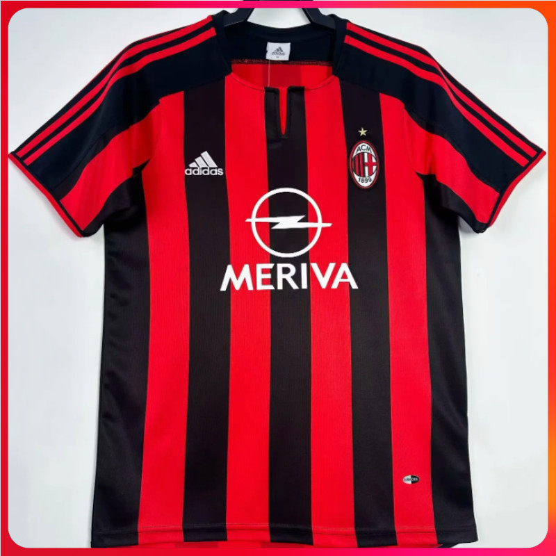 20003/04 AC Milan Red Retro Home Jersey High Quality Football T-shirts ...