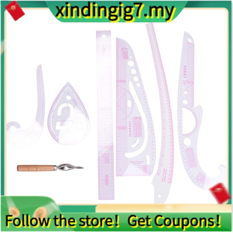 【IN STOCK】7Pcs/Set Ruler Tailor Measuring Kit Clear Sewing Drawing ...