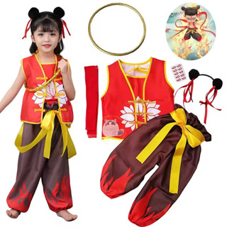NeZha figure Cosplay Costume for Kids 哪吒衣服乾坤圈 Chinese Cartoon Popmar ...