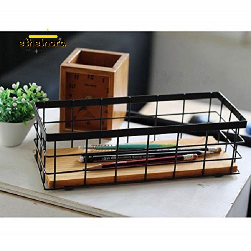 Small Metal Wire Storage Basket in Farmhouse Storage Organizer with ...