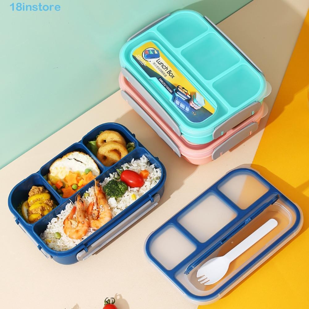 INSTORE 4-Compartment Lunch Box, Separate Space Microwaveable Lunch ...