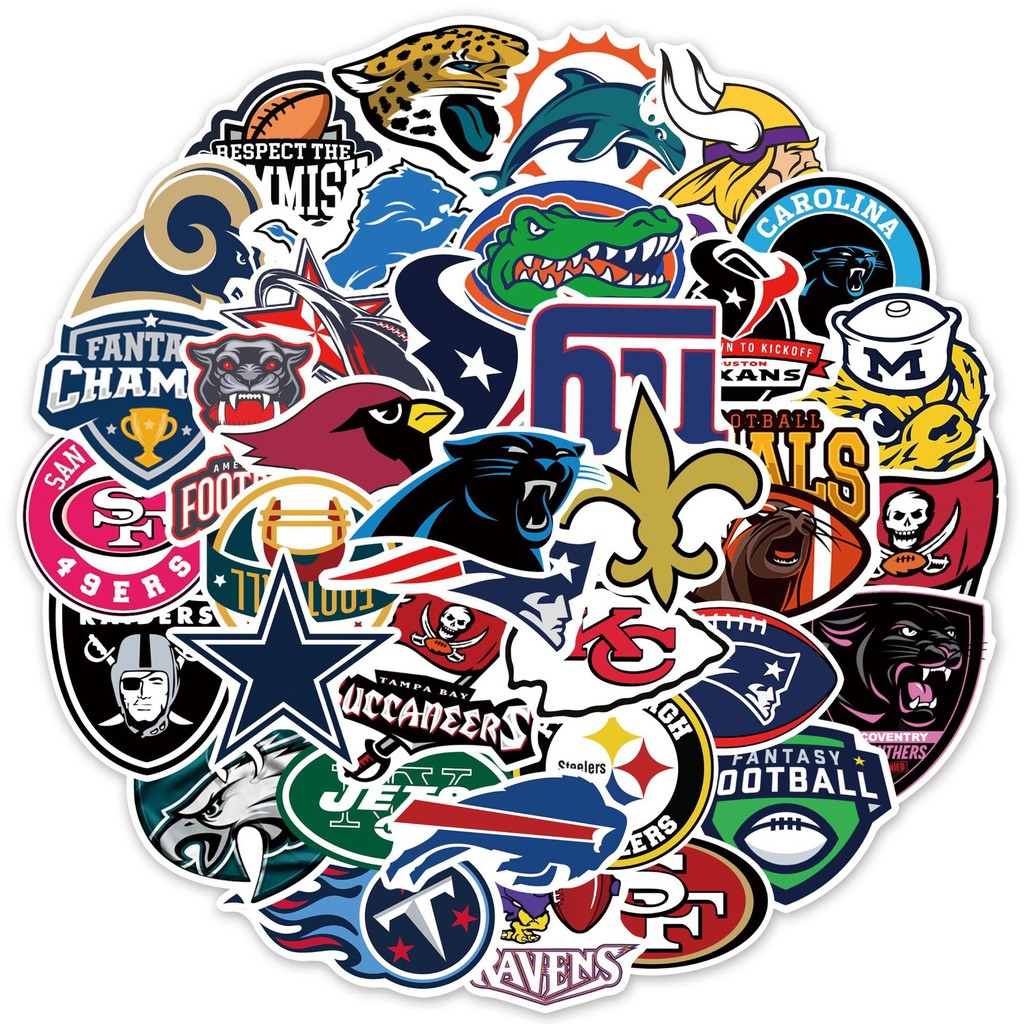 Rugby USA Stickers Graffiti 54 Sheets Waterproof PVC Logo Printing Room ...