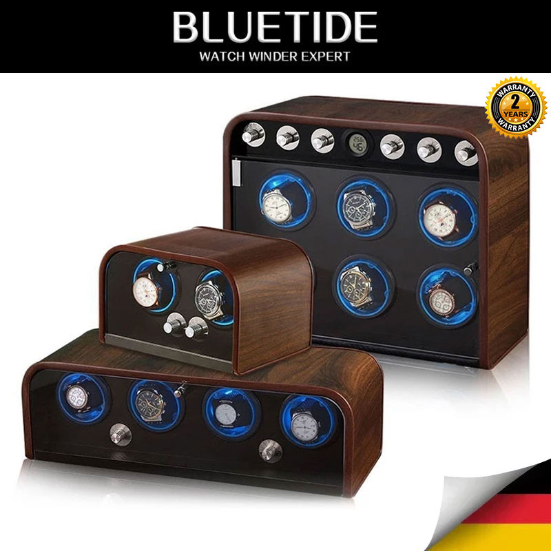 BLUETIDE Watch Winder Box Automatic（For 2/4/6/9 Slot）Wooden Watch ...