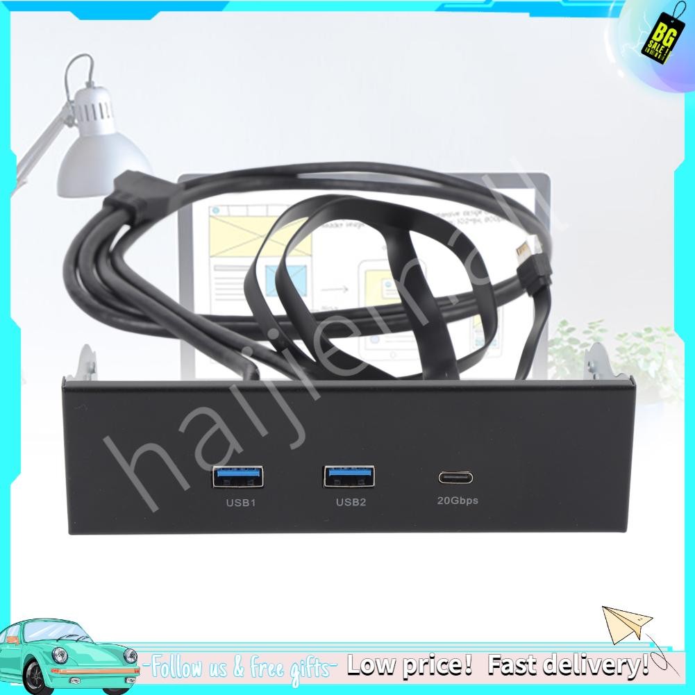 Haijiemall Front Panel USB Hub 5.25 Inch 19PIN + Type E Input Metal ...