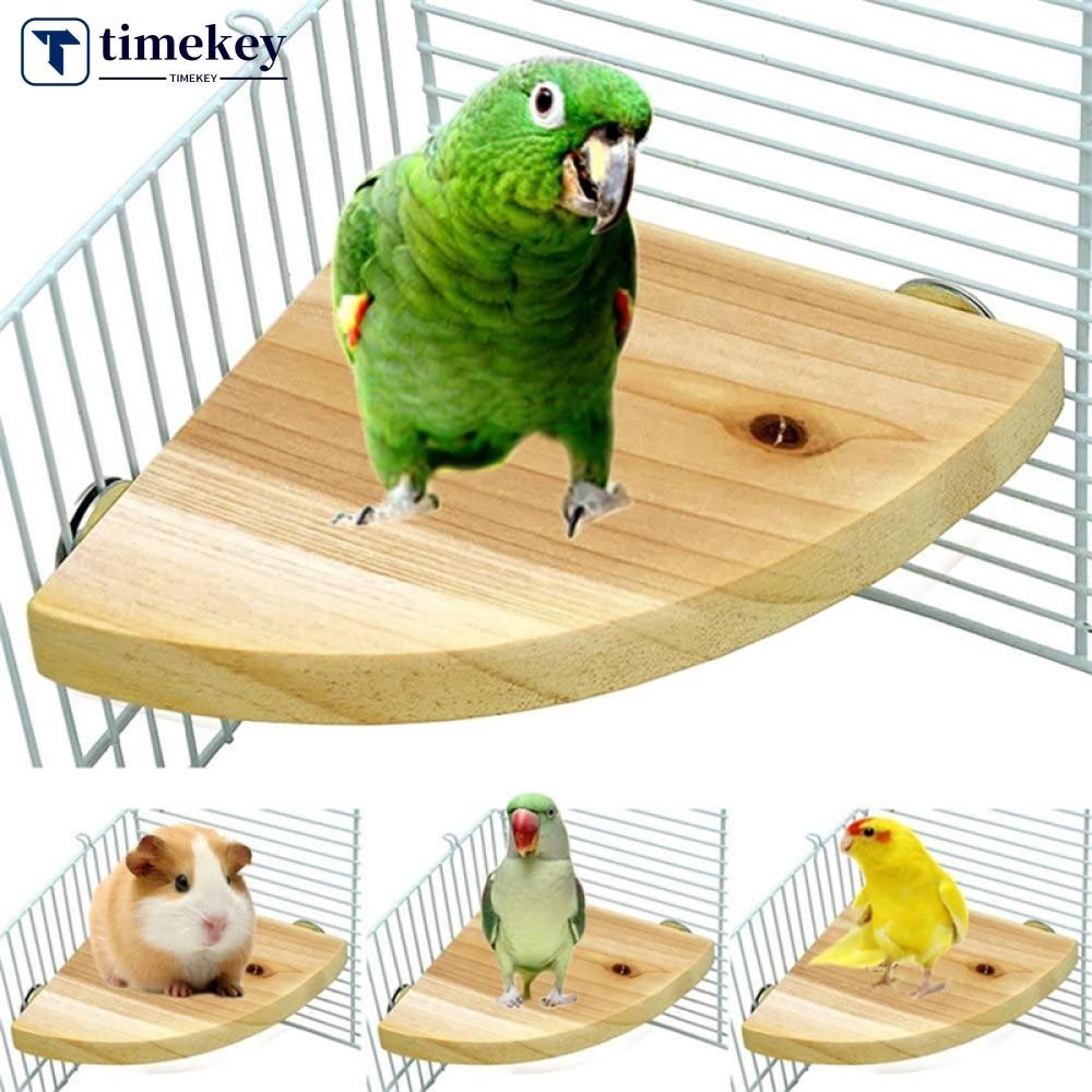 TIMEKEY Bird Perches Platform Wood Parrot Standing Platform Stand ...