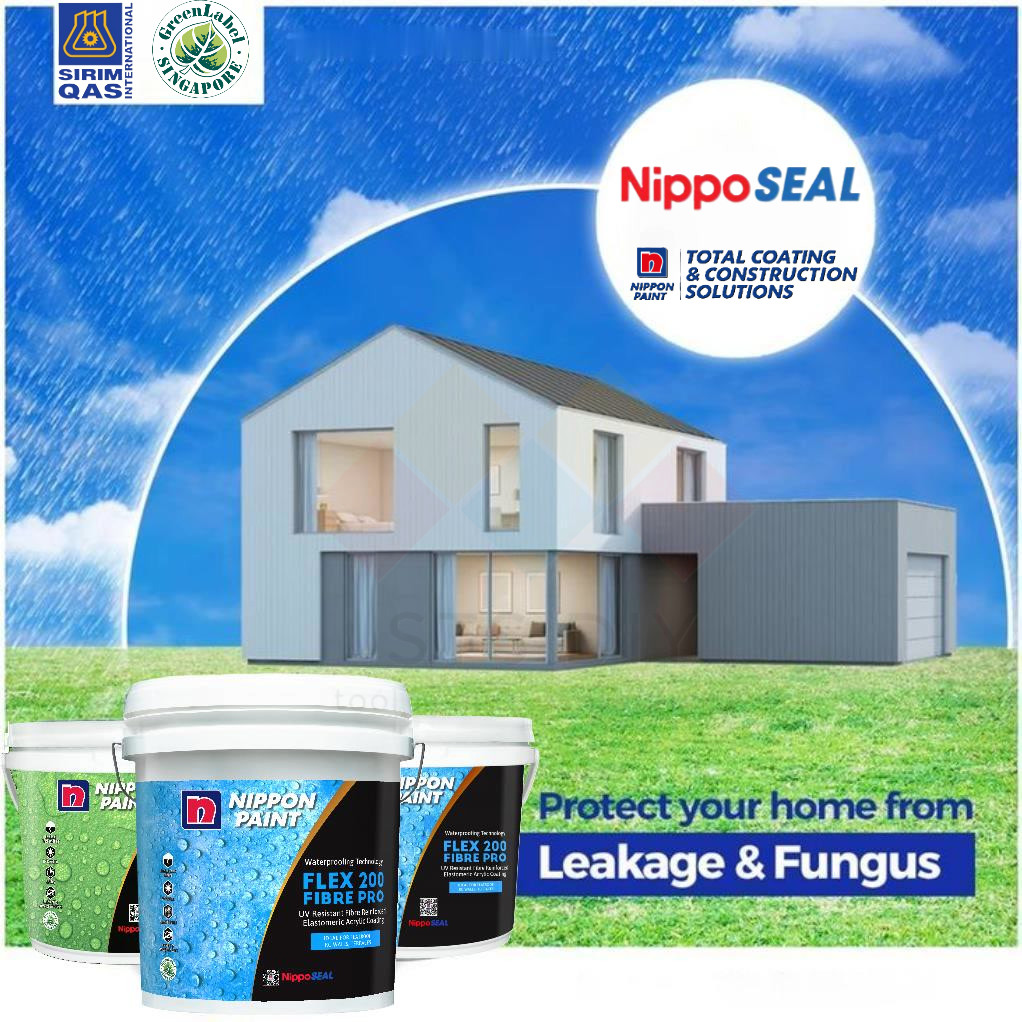 Nippon Waterproofing Technology NippoSEAL Flex 200 Fibre Pro / Roof Waterproofing/ Bumbung bocor ...