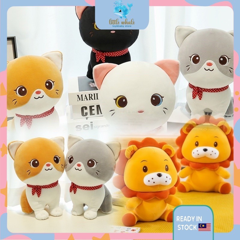 🐳Kucing Singa Bantal Anak Patung Cute Gift Cushion Meow Cute Doll Plush ...