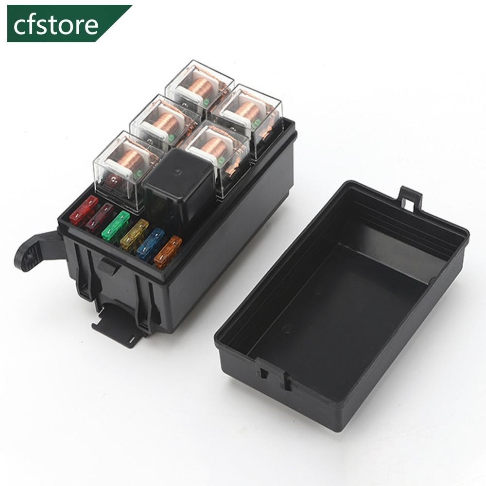 CFSTORE Car 12V/24V Relay Box 6 Slots Relay Block 6 Way ATC/ATO Fuse ...
