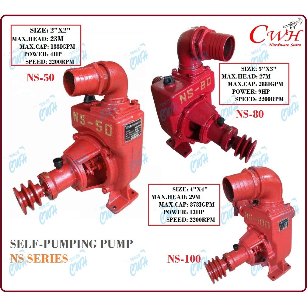 Belt Driven NS series Self Priming Water Pump PAM HISAP AIR KOLAM NS50 ...